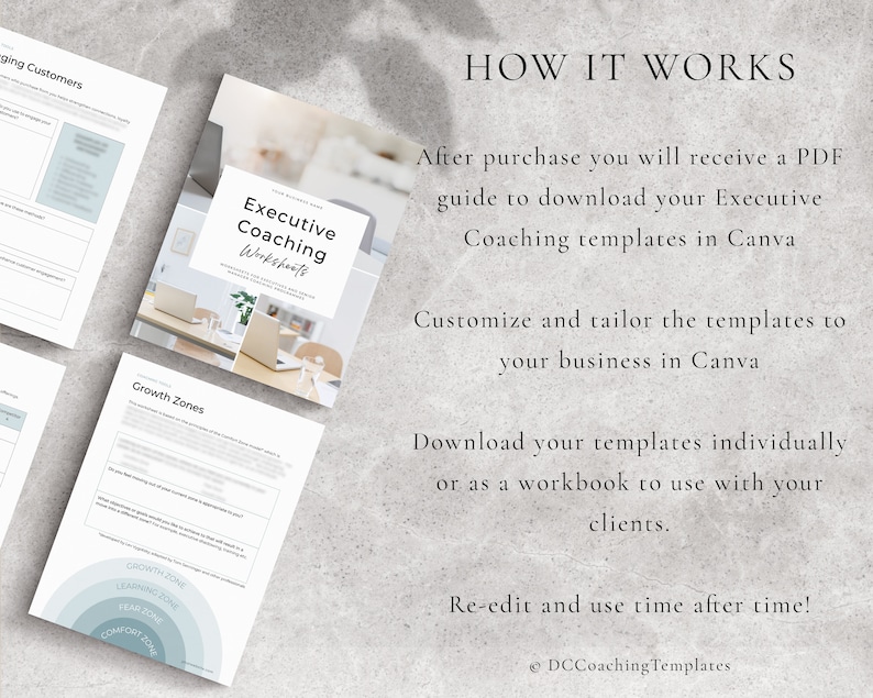 Executive Coaching Worksheet Templates, Canva Templates, Leadership ...