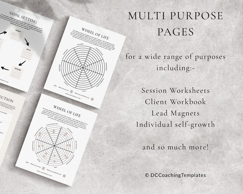 Wheel of Life Template Bundle, Coaching Worksheets Canva Template Wheel ...