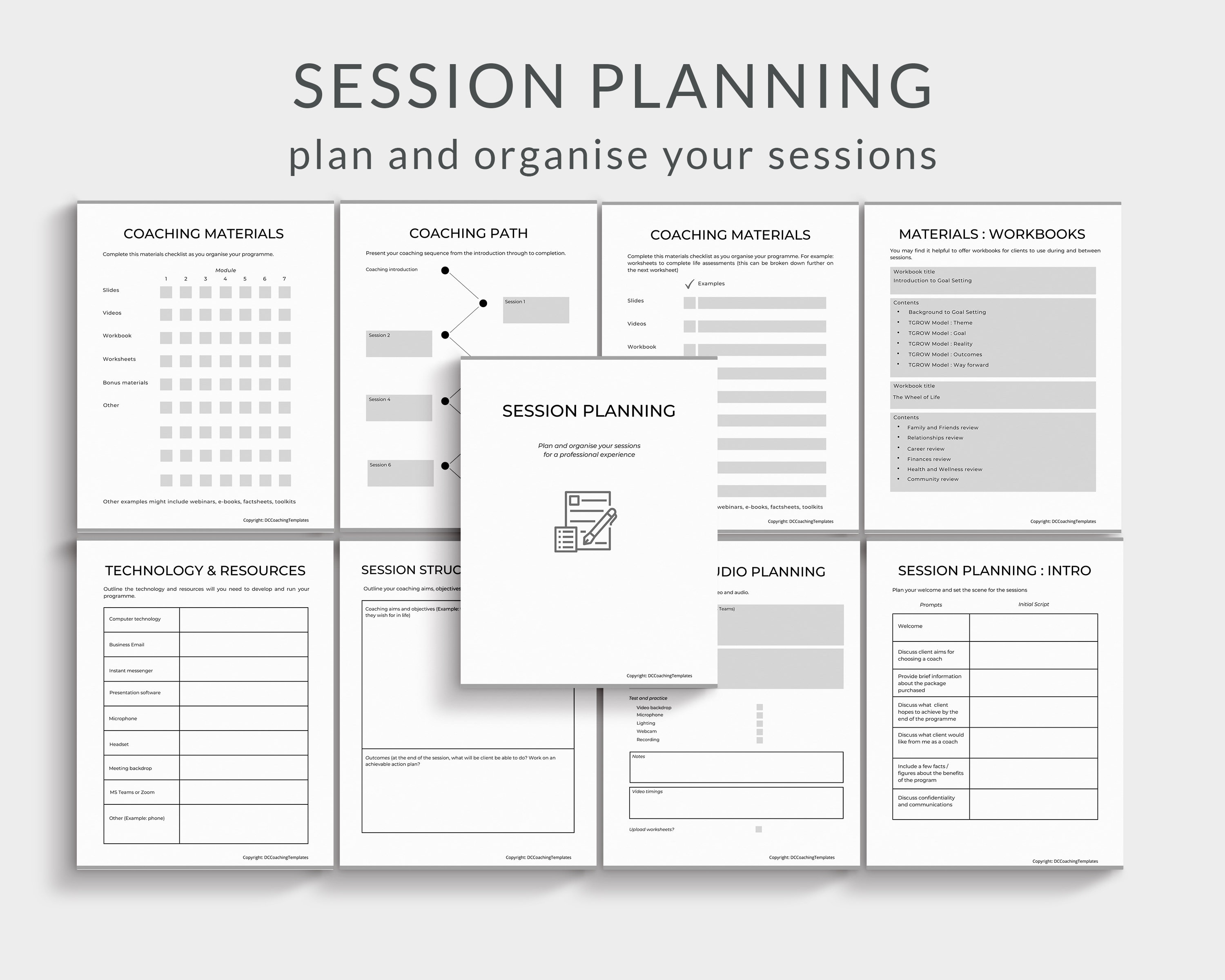 Coaching Planner, Coaching Business Planner Template Canva, Life Coach ...