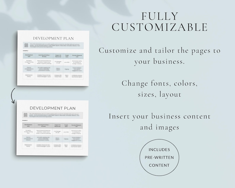 Leadership Development Plan Template, Leadership Workbook Canva, HR ...