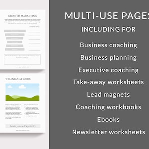 Business Coaching Worksheet Templates, Canva Workbook (digital Download ...