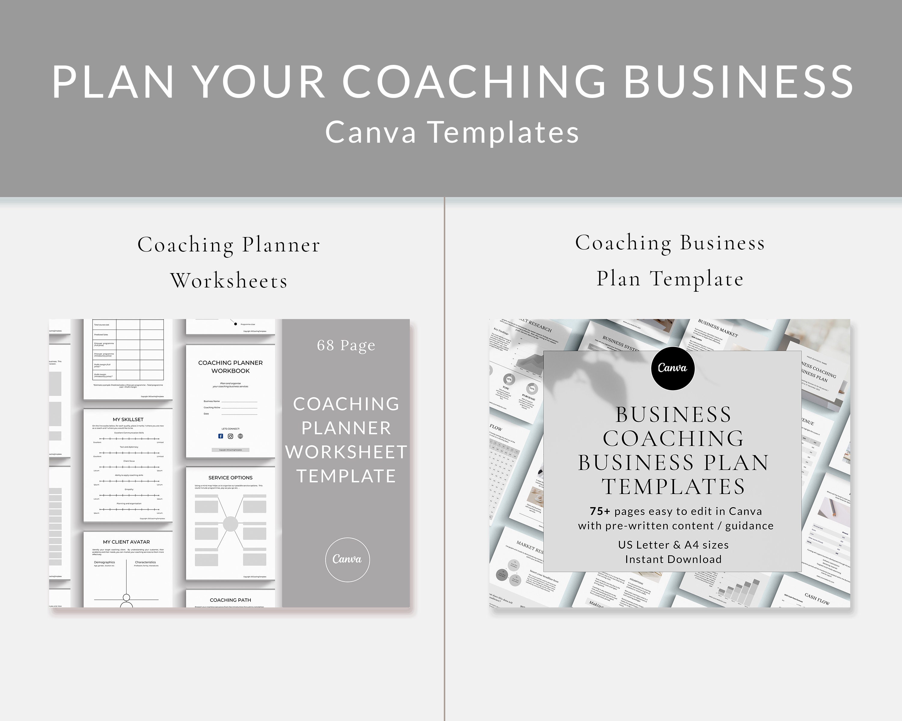Business Coaching Templates Bundle, Canva Templates, Coaching Business ...