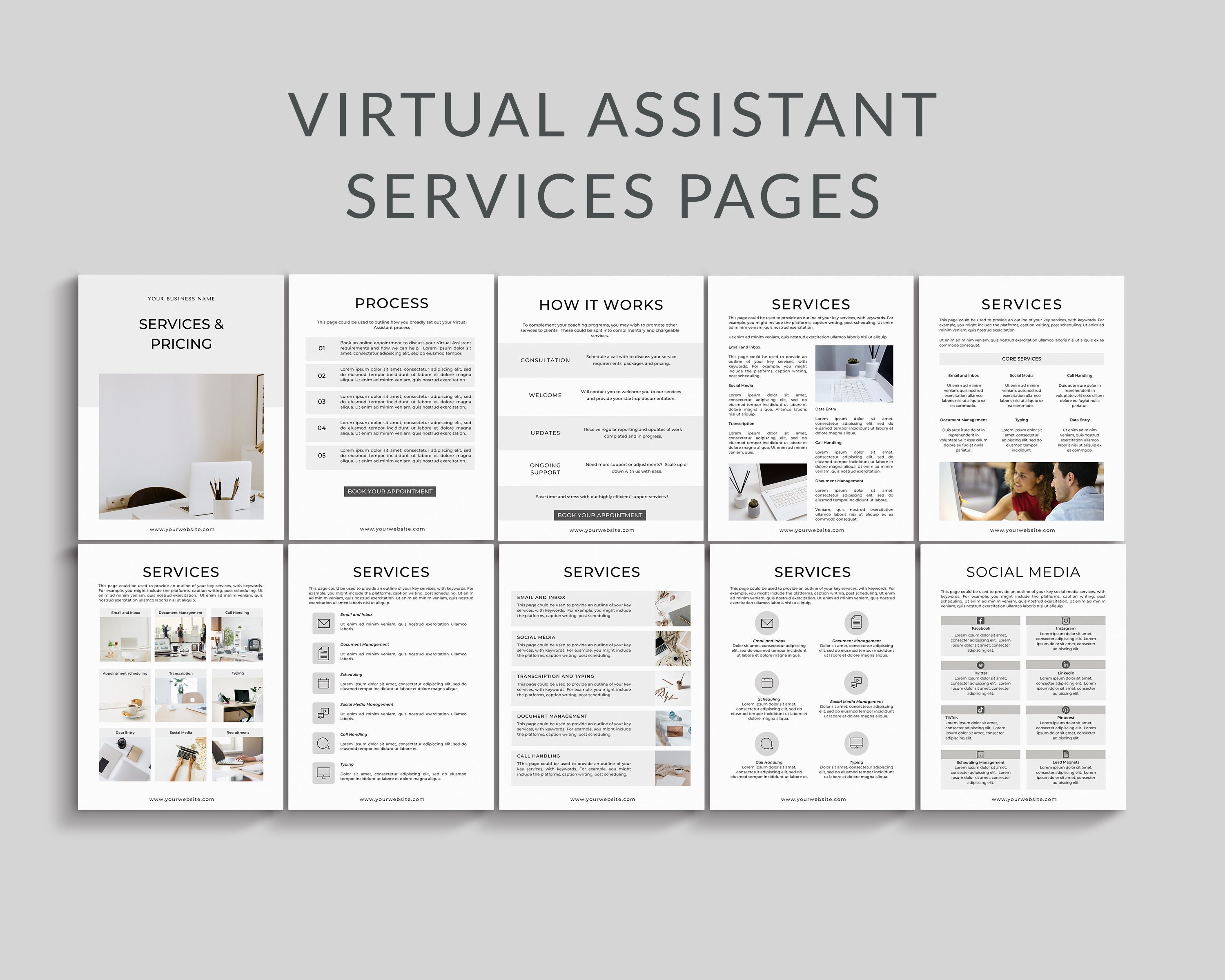 Virtual Assistant Client Services and Pricing Template, Price List ...