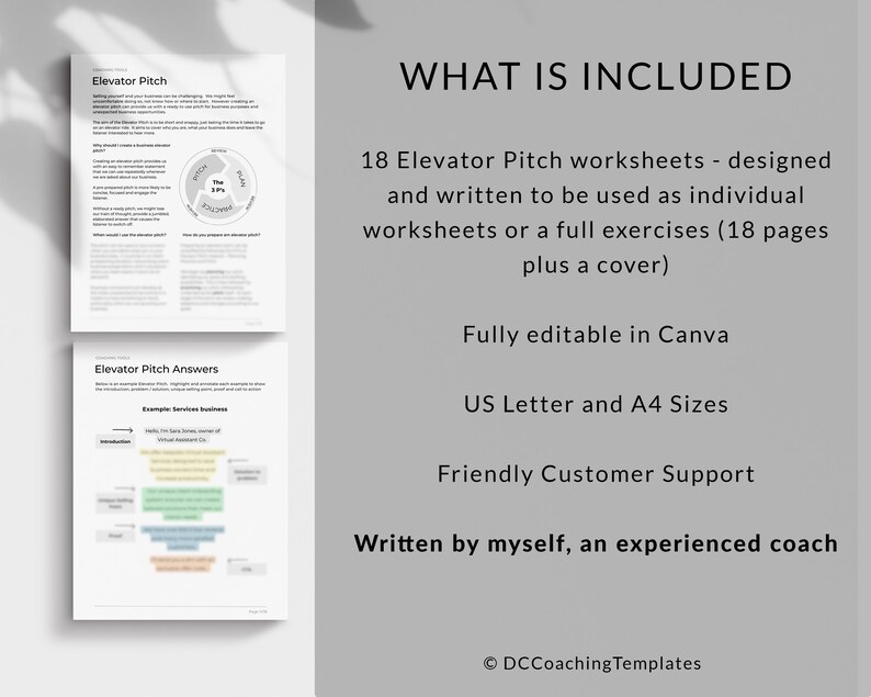 Elevator Pitch Coaching Worksheets, Elevator Pitch Examples, Elevator ...