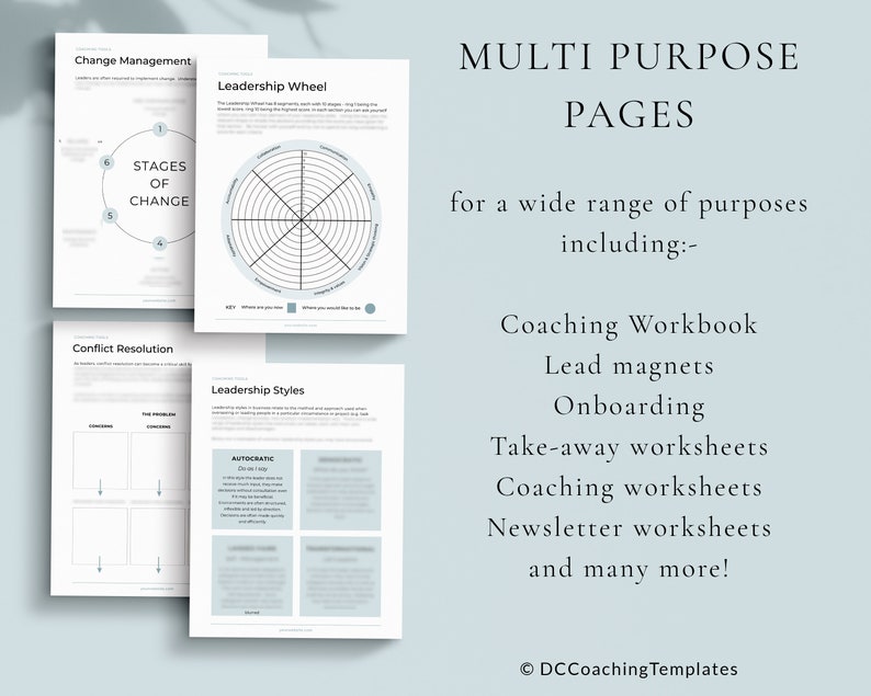 Leadership Coaching Worksheet Templates, Canva Templates, Leadership ...