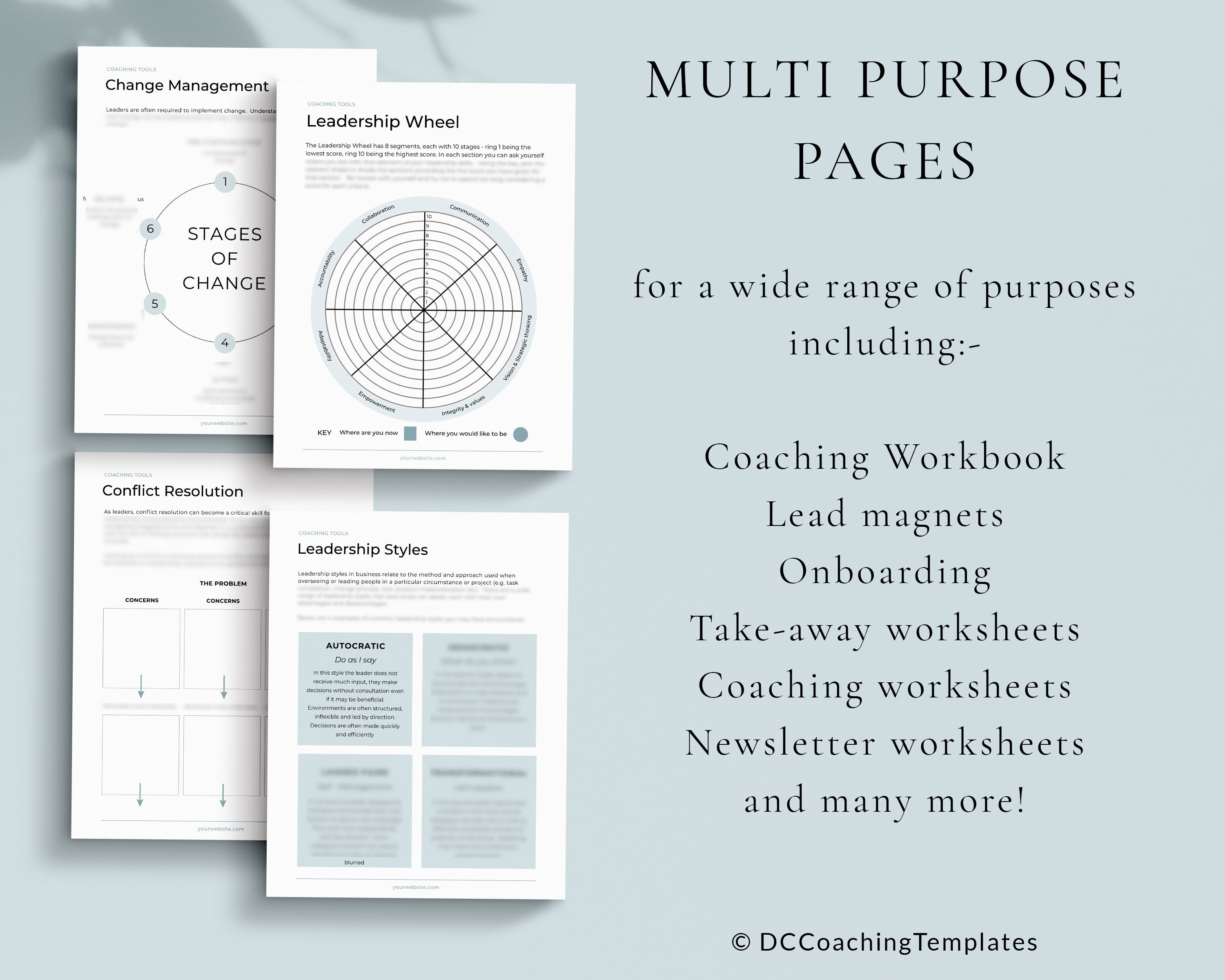 Leadership Coaching Worksheet Templates, Canva Templates, Leadership ...