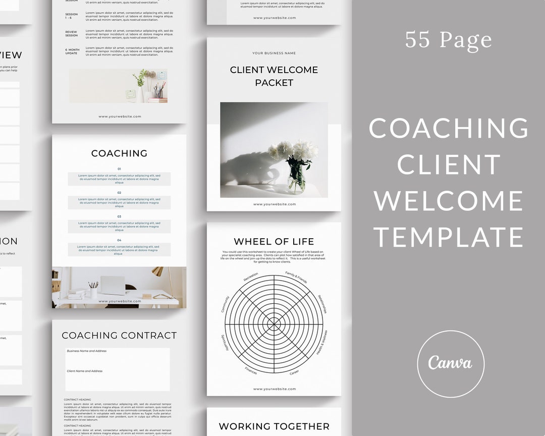 Coaching Client Welcome Packet, Client Onboarding Canva Template ...