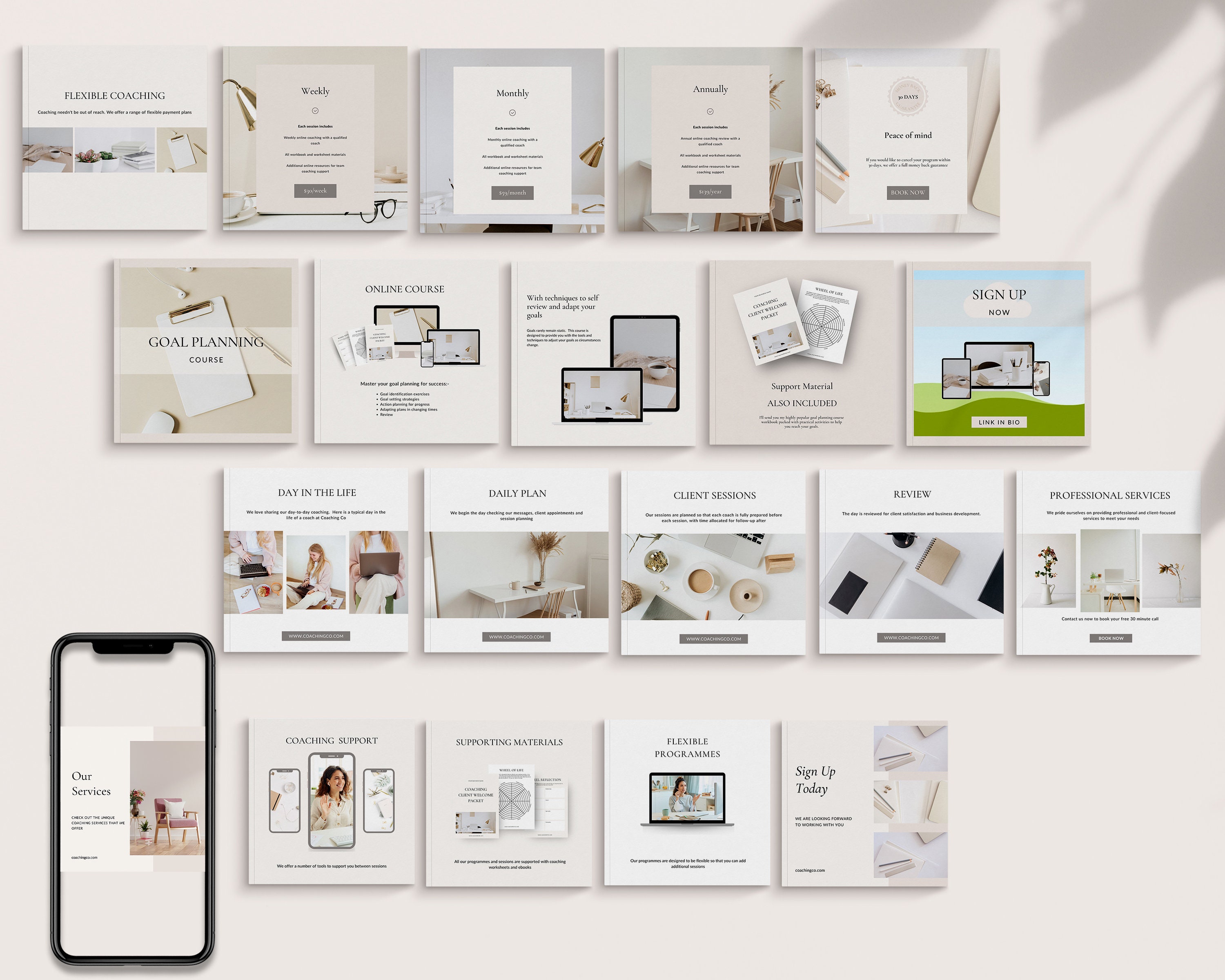 Coaching Instagram Carousel Templates, Coaching Instagram Templates ...