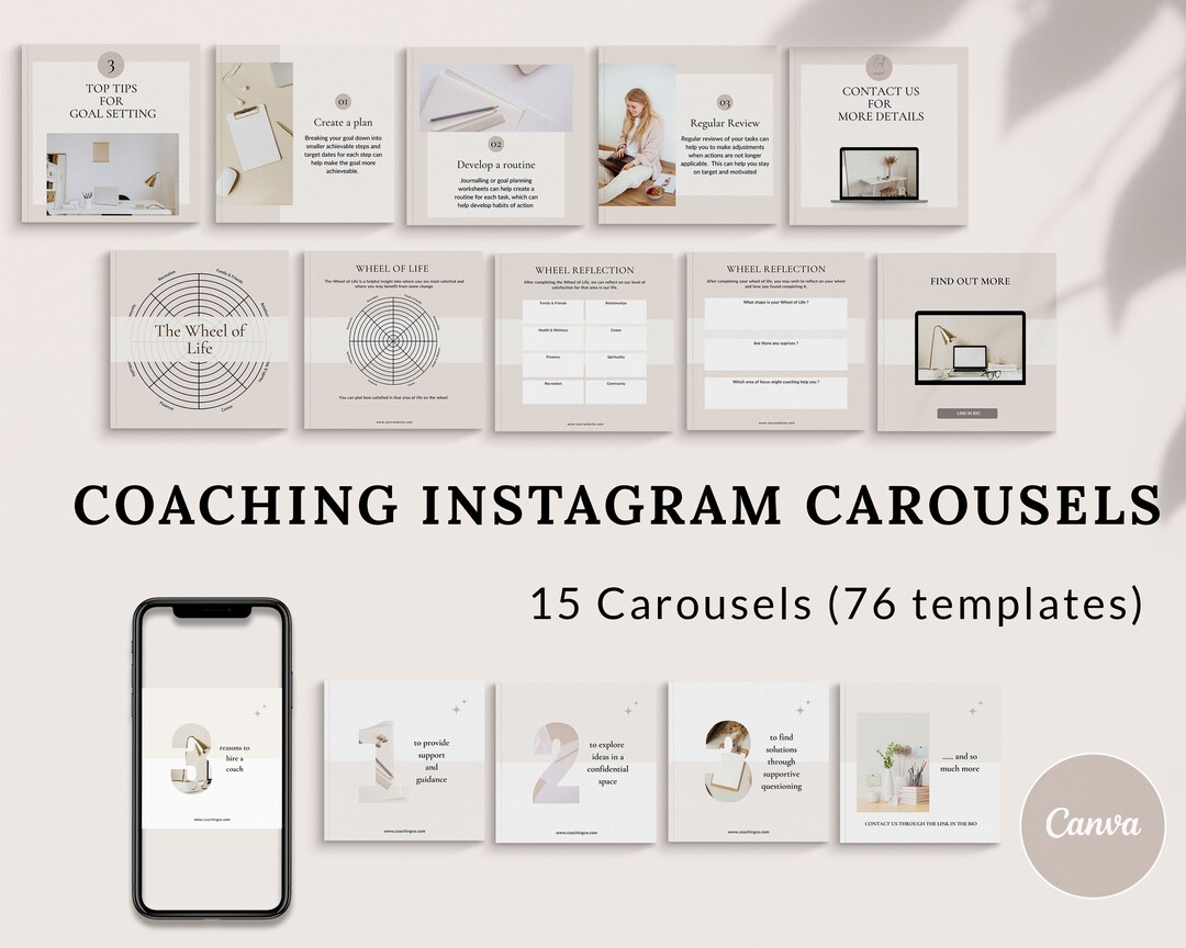 Coaching Instagram Carousel Templates, Coaching Instagram Templates ...