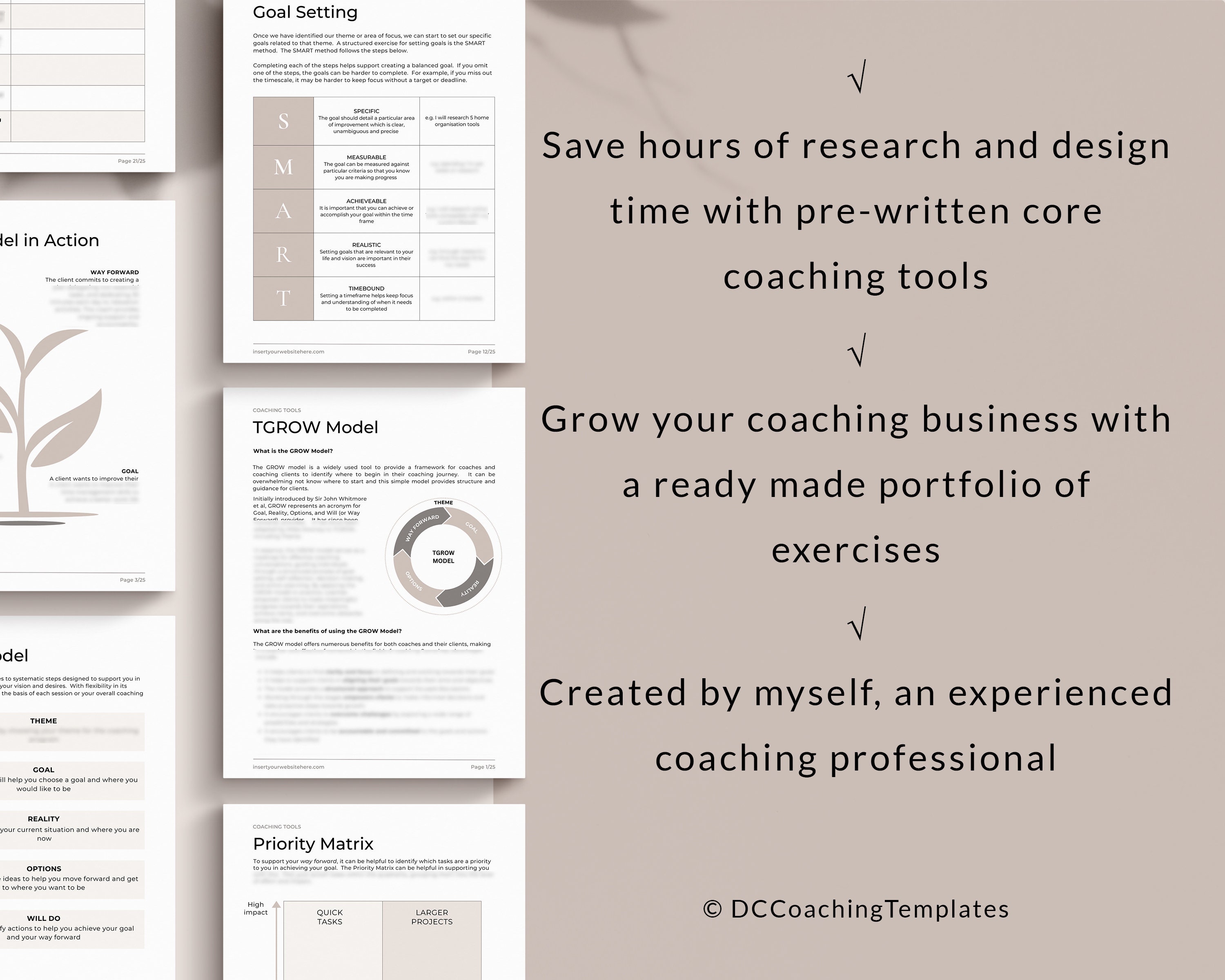 TGROW Model Worksheets, Tgrow Model Exercises, Life Coaching Workbook ...