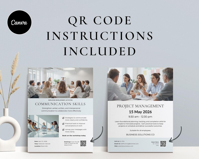 Employee Development Program Flyers, Staff Training Posters, HR ...