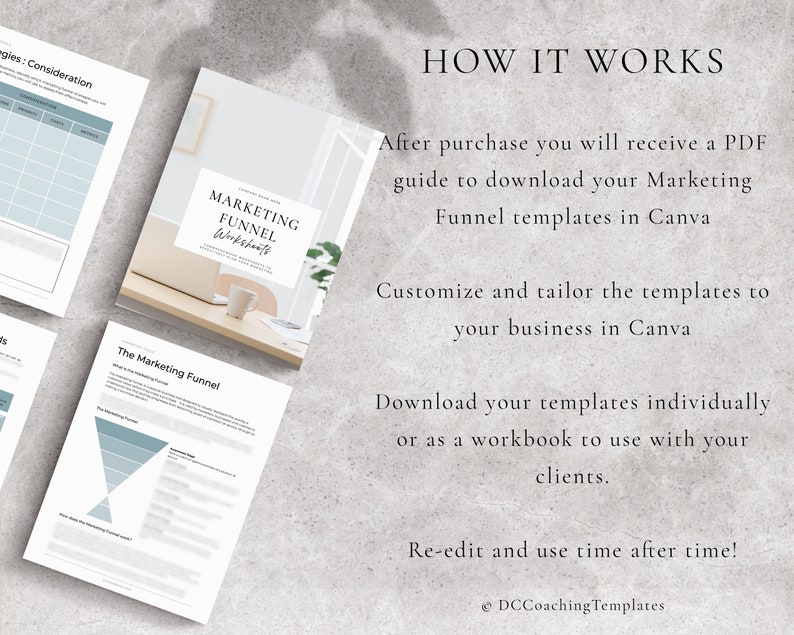Marketing Funnel Template Worksheets, Marketing Strategy Planner ...
