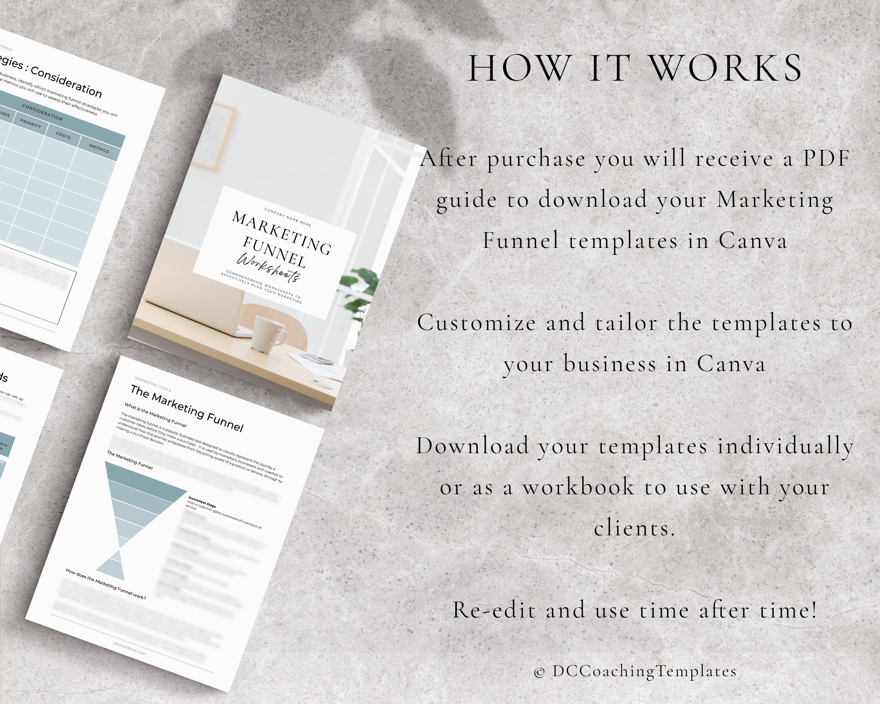 Marketing Funnel Template Worksheets, Marketing Strategy Planner ...