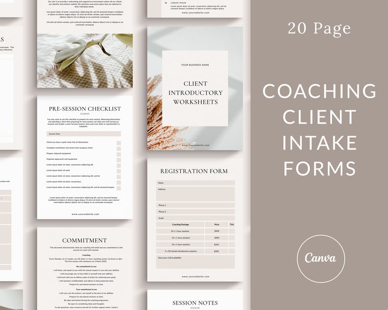 Coaching Business Forms Coaching Intake Form Client Intake - Etsy