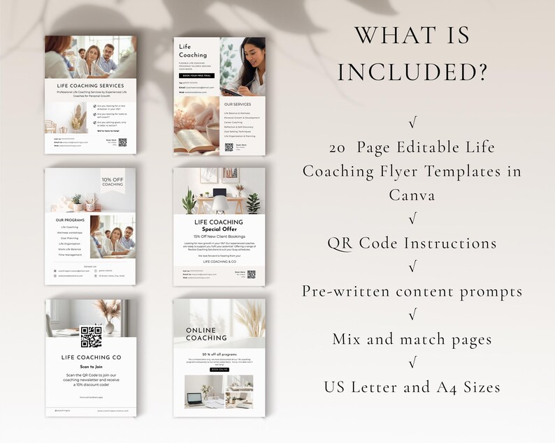 Life Coach Flyer Templates Canva, Life Coaching Business Leaflet Design ...