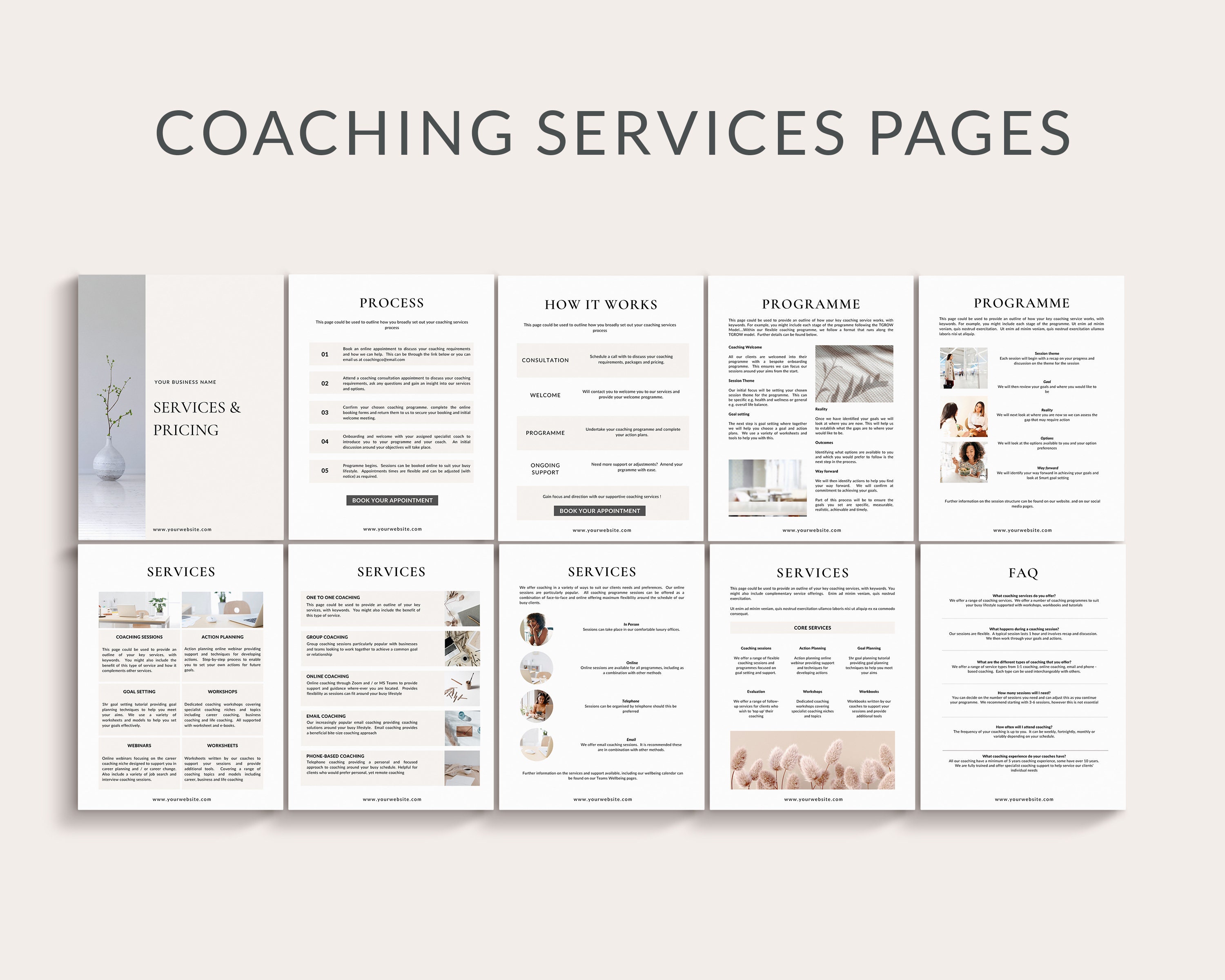 Coaching Services and Pricing Guide Canva Templates, Client Services ...