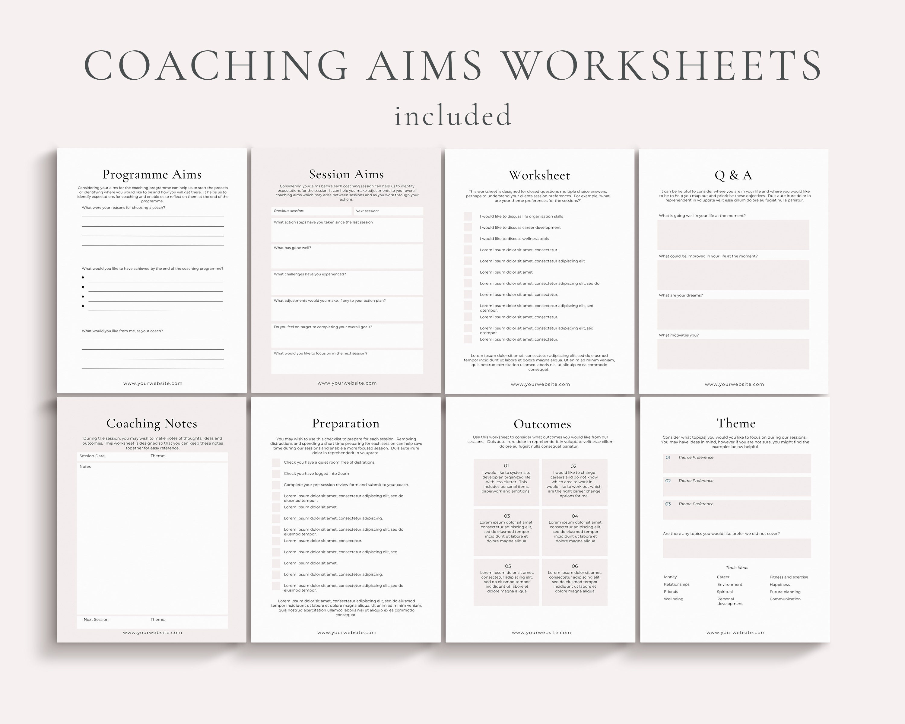 Life Coaching Worksheets Canva Coaching Templates Coaching Canva ...
