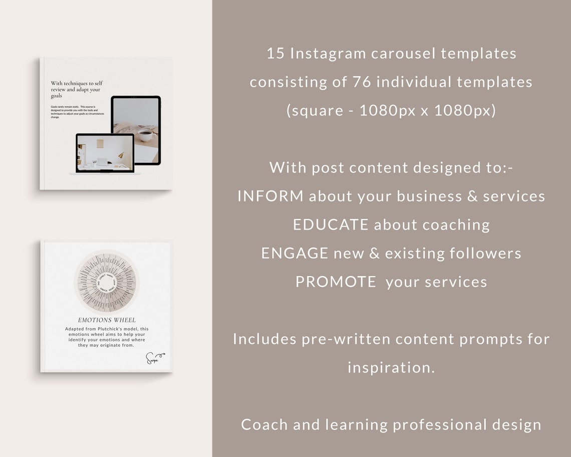 Coaching Instagram Carousel Templates, Coaching Instagram Templates ...