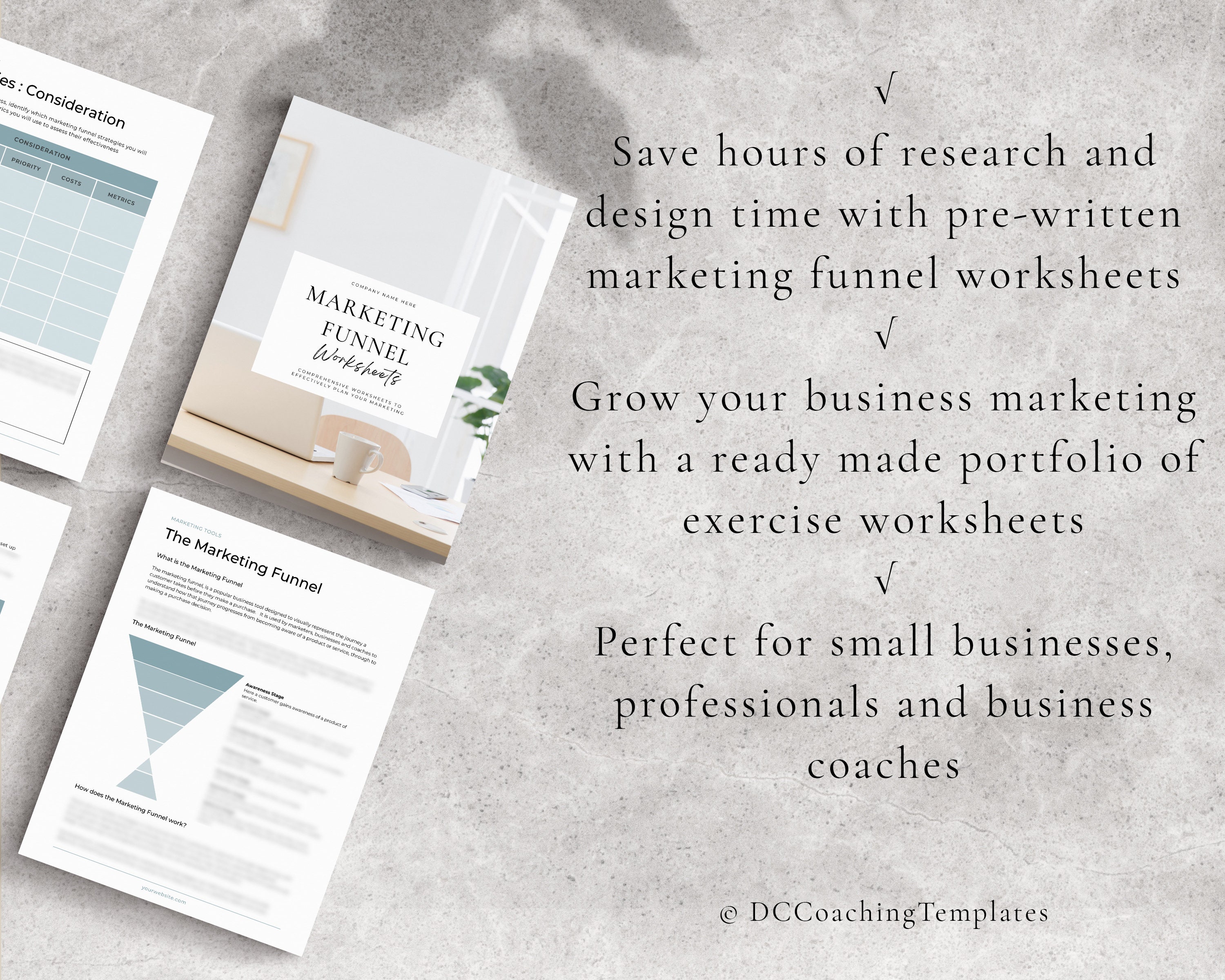 Marketing Funnel Template Worksheets, Marketing Strategy Planner ...