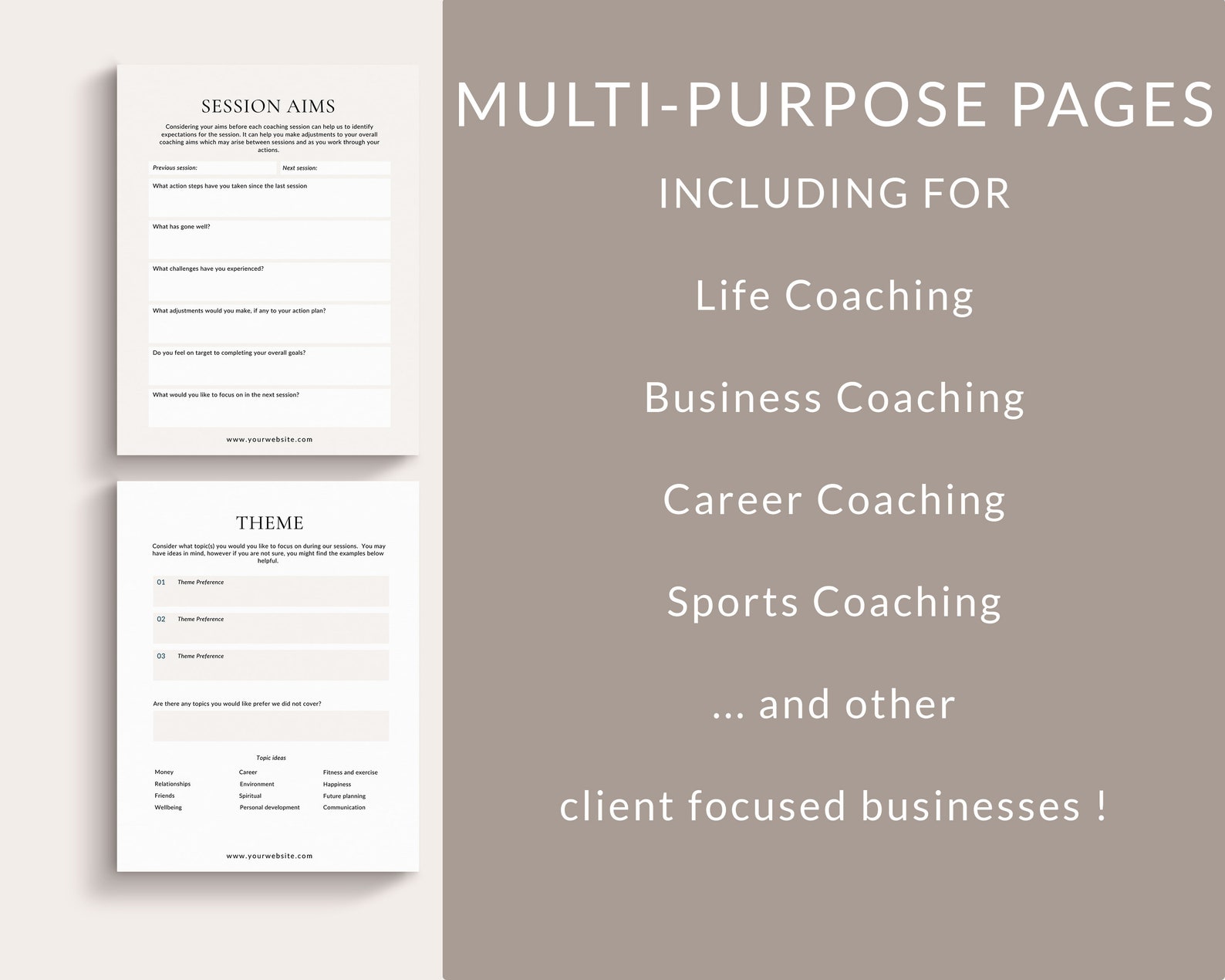 Coaching Business Forms, Coaching Intake Form, Client Intake Form ...