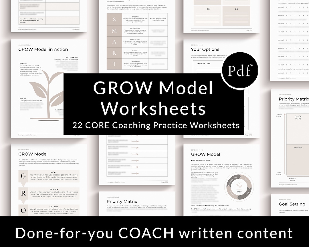 Grow Model Coaching Worksheets, Coaching Resources, GROW Model Coaching ...