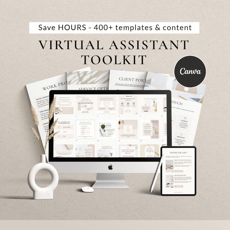 Virtual Assistant Templates Bundle, VA Social Media, Canva Templates ...