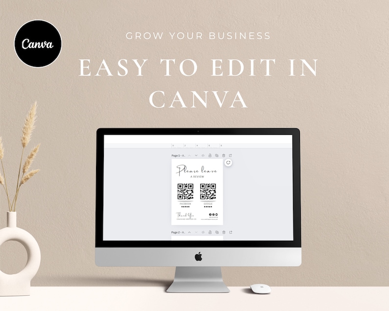 Editable Leave Us A Review Template, Google Review Sign Canva, Facebook ...