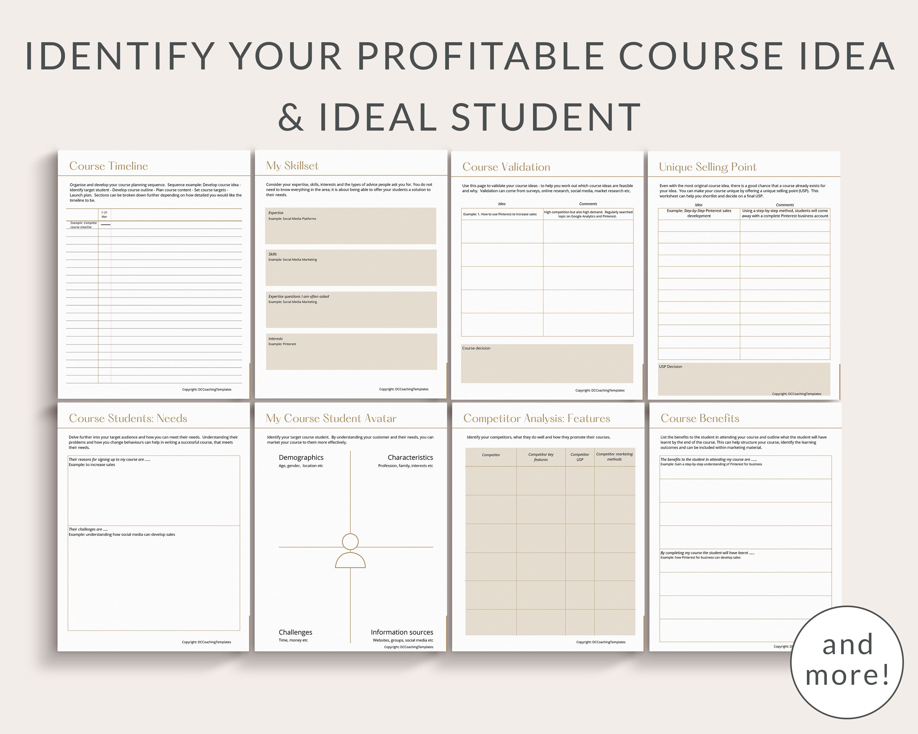 Online Course Planner, Course Creator Planner, Course Planner Workbook ...