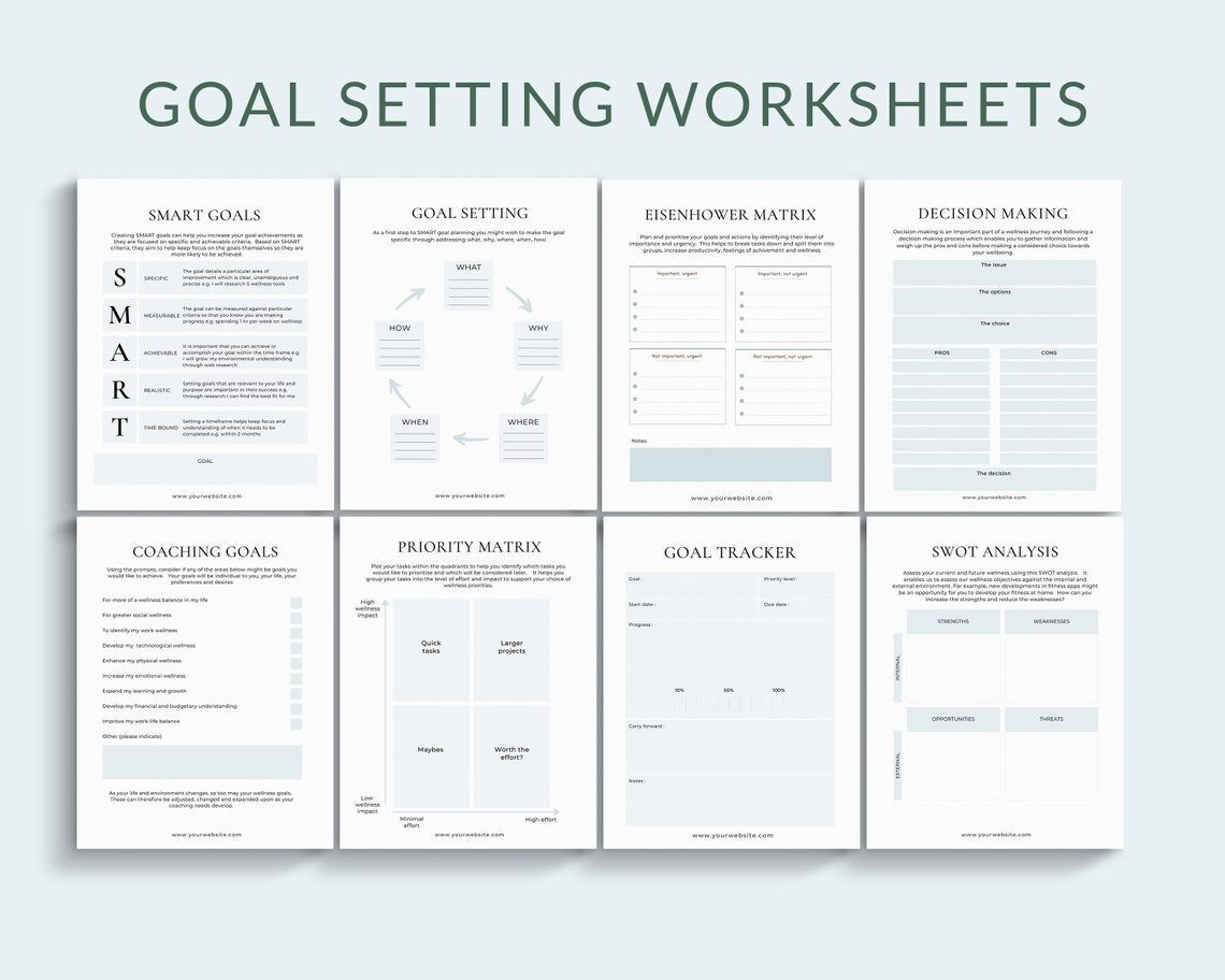 Wellness Coaching Worksheets Canva Templates, Wellness Business, Health ...