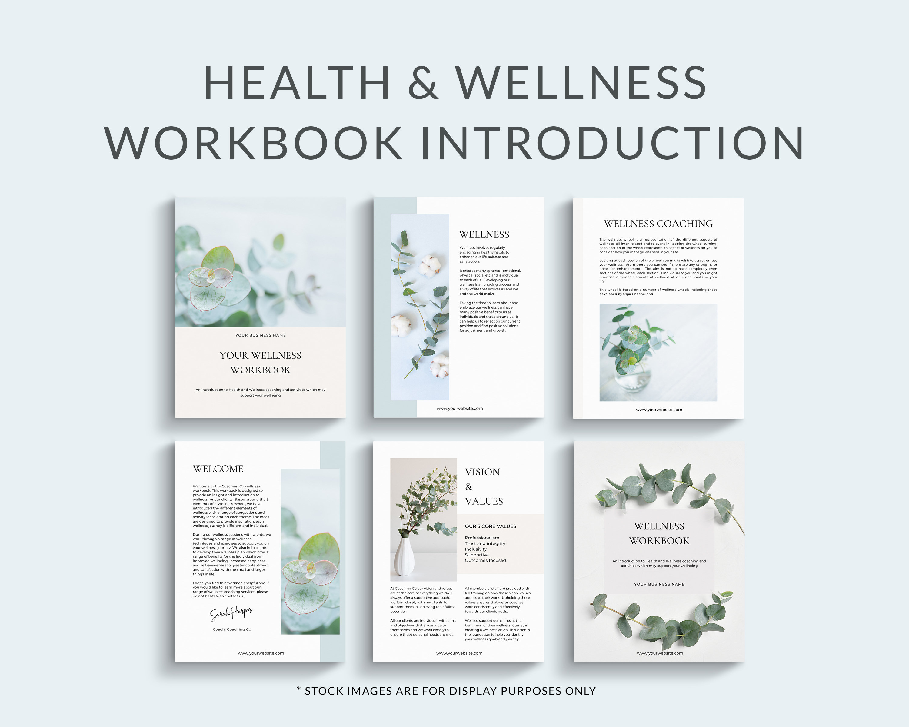 Health and Wellness Canva Template, Wellness Workbook Template ...