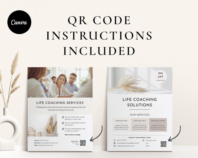 Life Coach Flyer Templates Canva, Life Coaching Business Leaflet Design ...