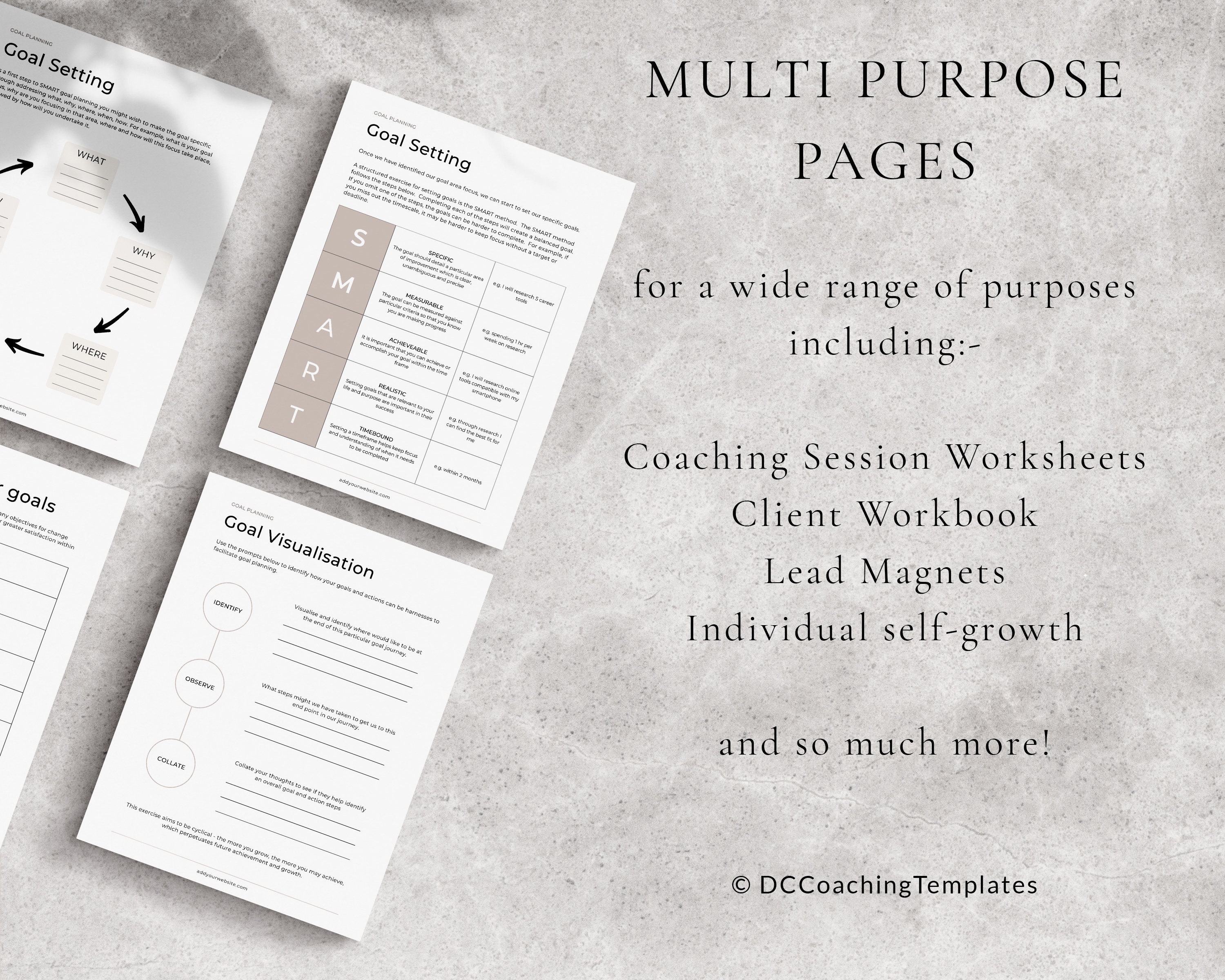 Goal Planner Worksheets, Canva Template, Goal Planning Worksheets, Goal ...