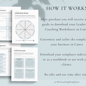 Leadership Coaching Worksheet Templates, Canva Templates, Leadership ...
