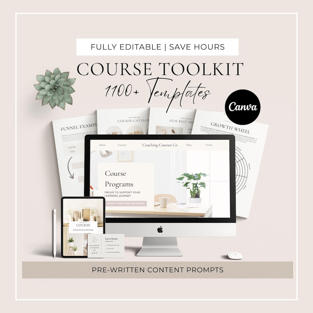 1100+ Course Creator Canva Templates, Course Launch Kit - Etsy