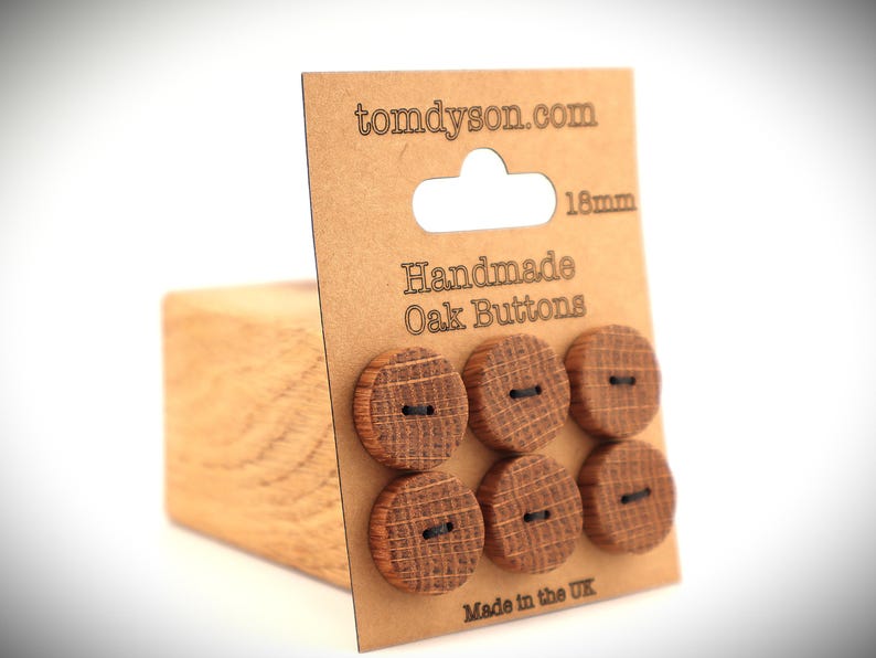 Handmade Oak Wood Buttons: Full Size Range, Sewing Supplies - Etsy