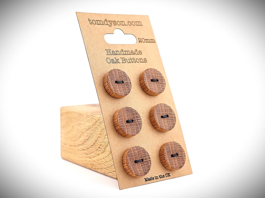 Handmade Oak Wood Buttons: Full Size Range, Sewing Supplies - Etsy