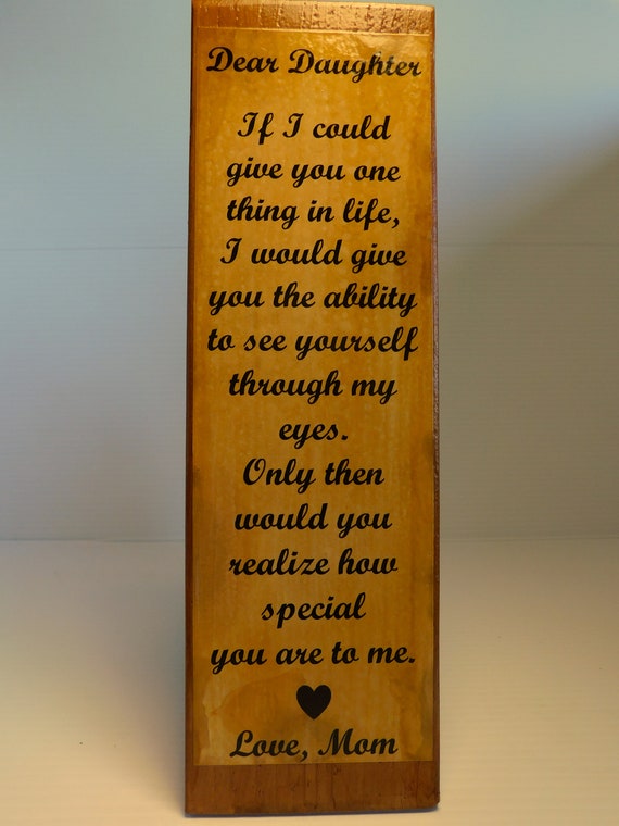 Dear Daughter... or Dear Son... Wooden Sign | Etsy