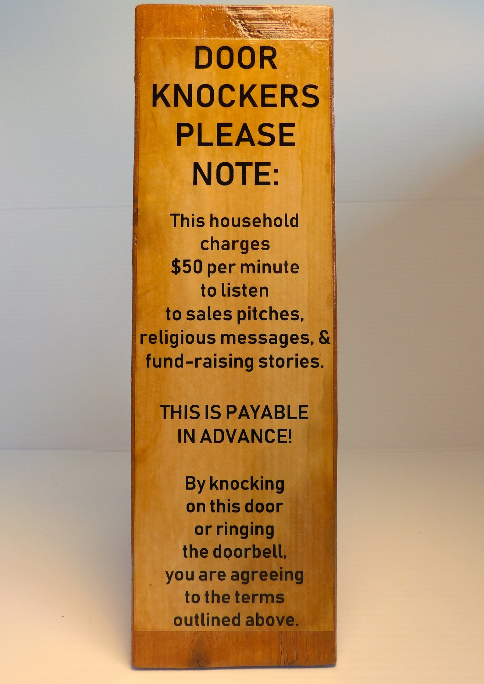 Door Knockers Please Note: ... - Wooden Sign - Etsy