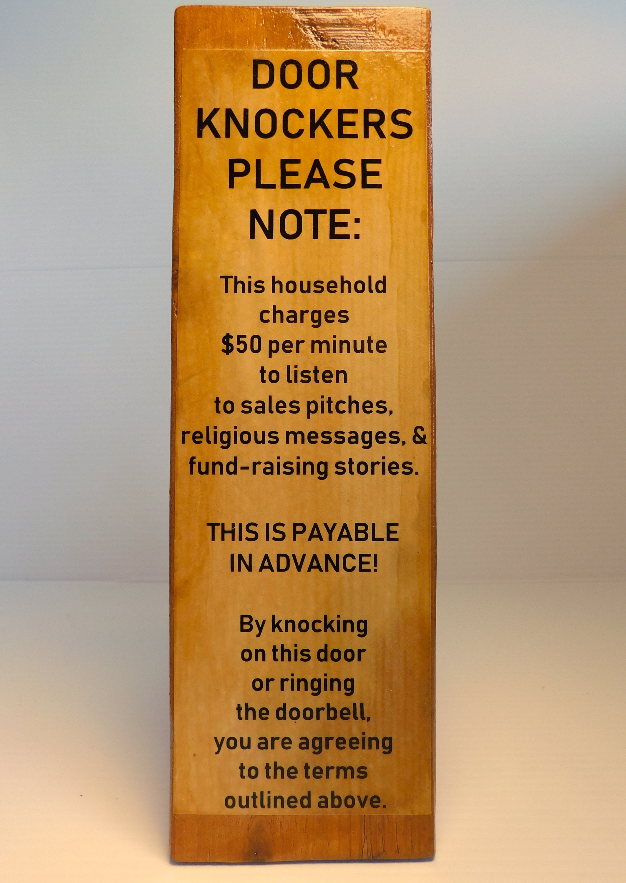 Door Knockers Please Note: ... - Wooden Sign - Etsy