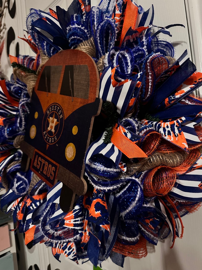 Houston Astros Wreath, Astros Baseball, Astros Decor, Astros Front Door ...