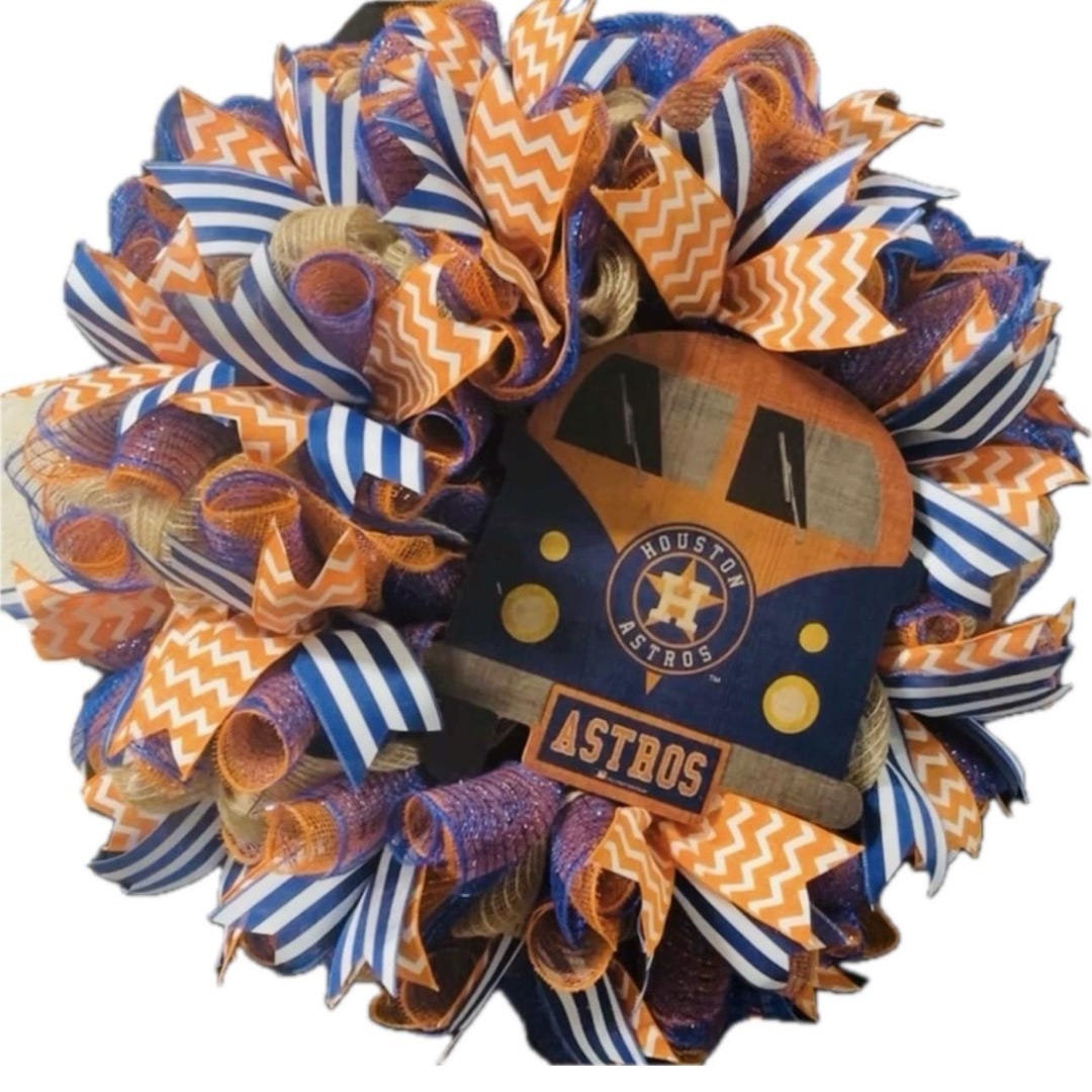 Houston Astros Wreath, Astros Baseball, Astros Decor, Astros Front Door ...