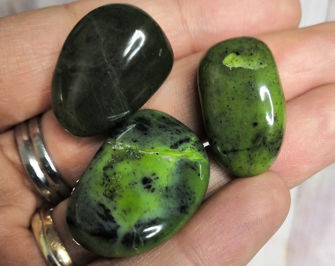 Actinolite, Nephrite Jade, Tumbled Stones Approx. 2-3 Cm, Inner Harmony ...