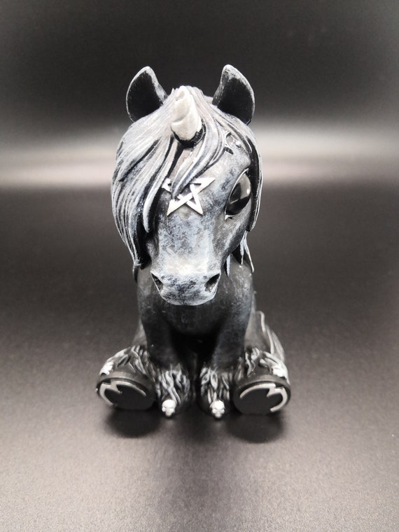 Pony Unicorn Nemesis Now Hand-painted With Gothic/esoteric - Etsy