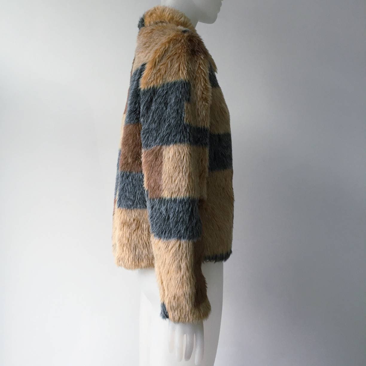 Y2k Vintage Fake Fell Patchwork Muster Jacke - Etsy.de