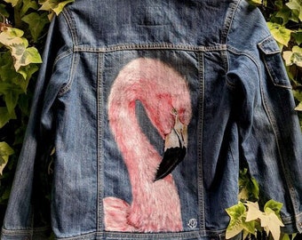 Flamingo Denim Jacket - Etsy