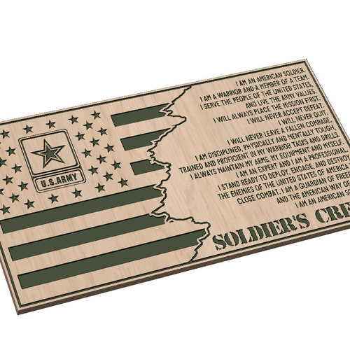 Army Soldier's Creed With Flag Svg Png Dxf Laser Cricut - Etsy