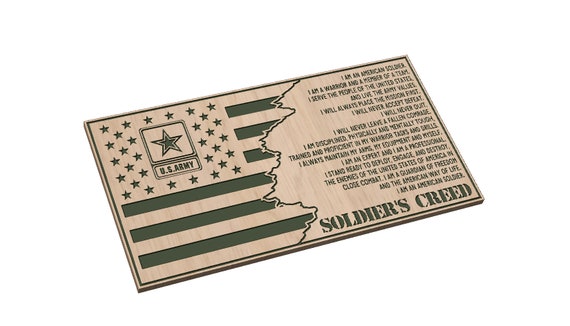 Army Soldier's Creed With Flag Svg Png Dxf Laser Cricut | Etsy