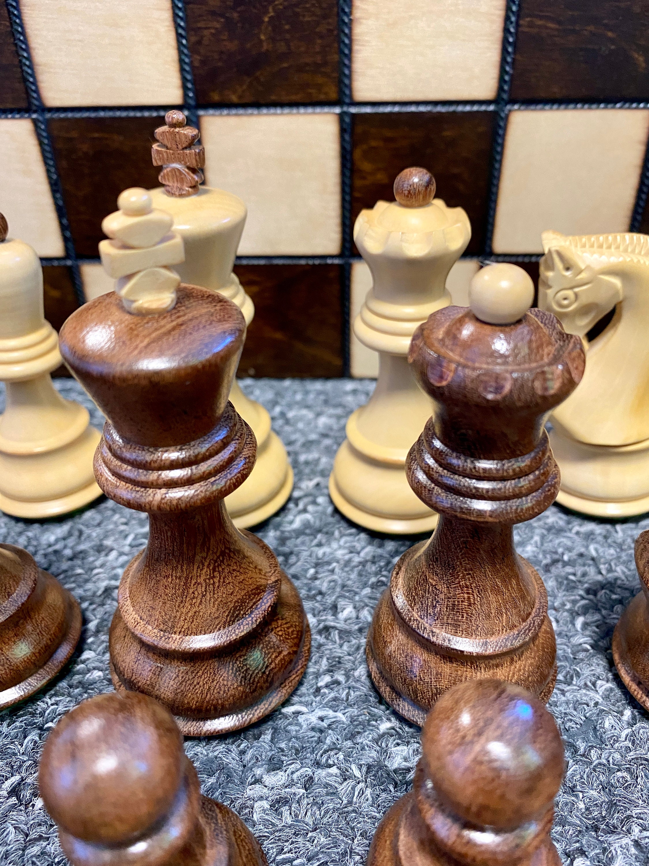 Chess Pieces Zagreb Indian Acacia / Boxwood 3.75 Inch - Etsy