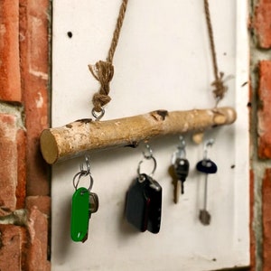 Birch Key Rack Wall Mount Coat Hanger & Hat Hook, Rustic Home Decor Key Hanger - Etsy