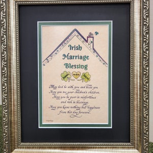 An Irish Marriage Blessing Custom Framed and Matted Personalized ...